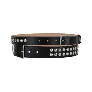 Alexander McQueen Studded Double Belt - Black