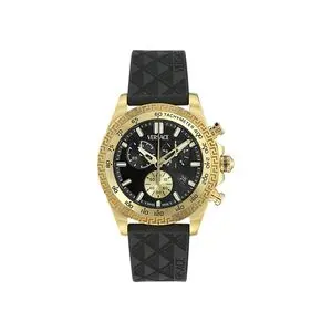 Versace Chrono X Leather Watch - Gold