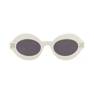 Alaïa Round Frame Sunglasses - White