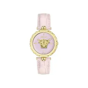 Versace Medusa Heritage Leather Watch - Gold