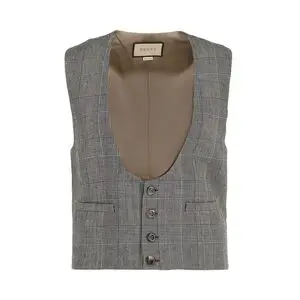 Gucci Plaid Wool Blend Vest