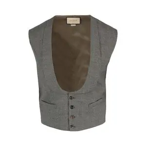 Gucci Plaid Tailored Vest