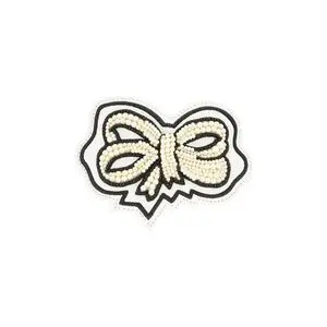 Gucci Beaded Bow Patch - White