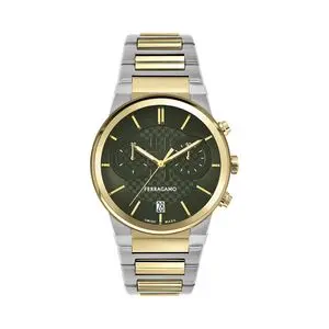 FERRAGAMO Sapphire Chrono Bracelet Watch - Gold