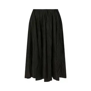 FERRAGAMO Leather Pleated Midi Skirt