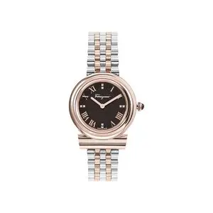 FERRAGAMO Gancini Diamond Two-tone Watch - Gold
