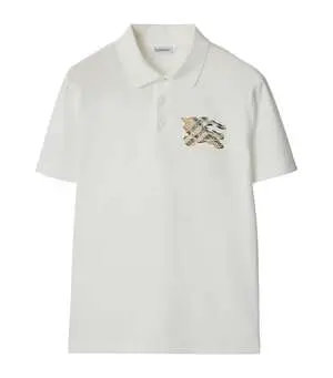 Burberry Cotton Check-ekd Polo Shirt - White