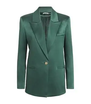 Alice + Olivia Silas Satin Blazer - Green