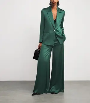 Alice + Olivia Silas Satin Blazer - Green