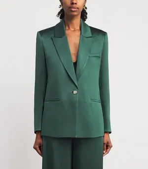 Alice + Olivia Silas Satin Blazer - Green