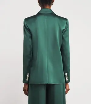 Alice + Olivia Silas Satin Blazer - Green