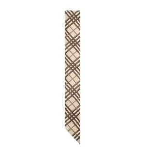 Burberry Silk Reversible Skinny Scarf - Beige