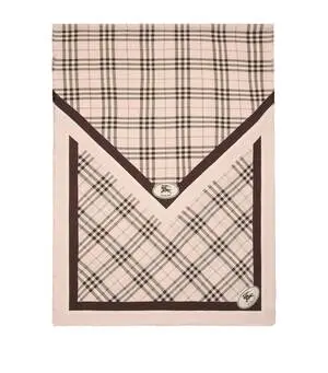 Burberry Silk Check Knight Motif Scarf - Pink