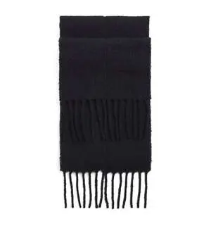 Claudie Pierlot Wool-alpaca-blend Fringed Scarf - Black