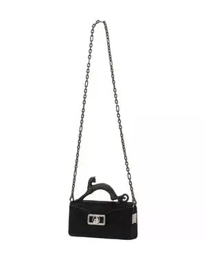 LANVIN Leather Crossbody Bag With Crystal-embellished Panther Handle