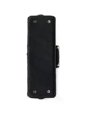 LANVIN Leather Crossbody Bag With Crystal-embellished Panther Handle - Black