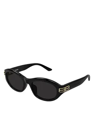 Balenciaga 55mm Oval Sunglasses - Black
