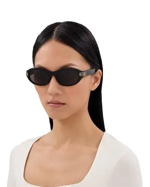 Balenciaga 55mm Oval Sunglasses - Black
