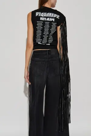 Dsquared2 X Kiss Cropped Top With Fringe
