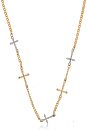 ALLSAINTS Necklace With Cross Pendants - Gold