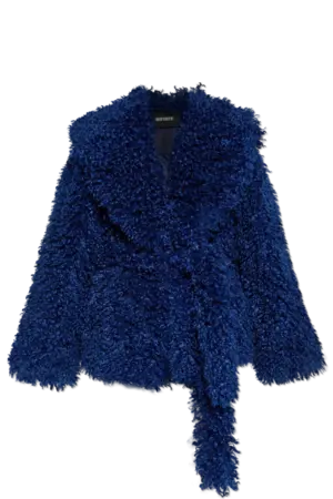 Remain Birger Christensen Faux Fur Coat - Navy Blue