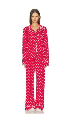 Beach Riot Livy Top & Connie Pant Set In Red - Peppermint Bows
