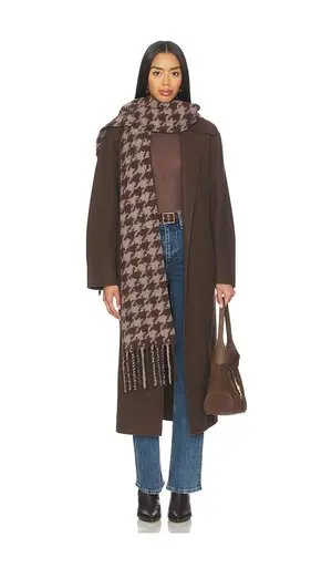 Rag & Bone Nora Houndstooth Scarf In Brown - Dark Espresso Multi