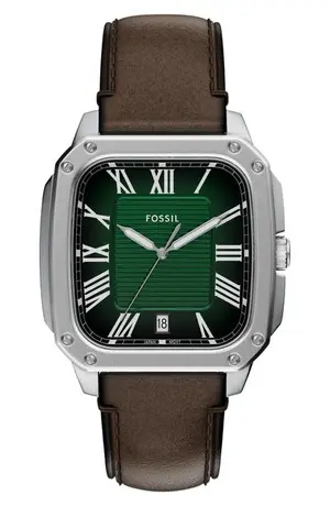 Fossil Crosby Leather Strap Watch - Brown