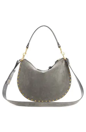 Isabel Marant Étoile Oskan Soft Suede Zipped Shoulder Bag - Stone
