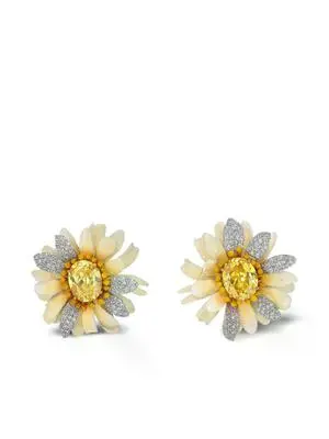 ANABELA CHAN 18k Gold Vermeil Sunflower Bloom Multi-Stone Earrings