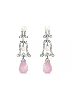 ANABELA CHAN 14k White Gold Vermeil Multi-stone Drop Earrings - Purple