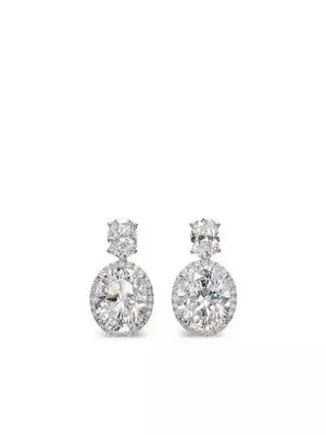 ANABELA CHAN 14kt Gold Celestial Halo Diamond Drop Earrings - White