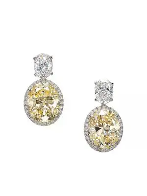 ANABELA CHAN 14k White Gold Diamond Drop Earrings - Silver