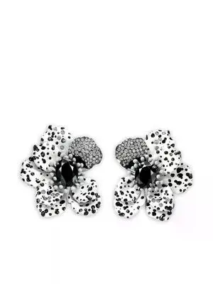 ANABELA CHAN 14k White Gold Vermeil Diamond Poppy Earrings - Silver