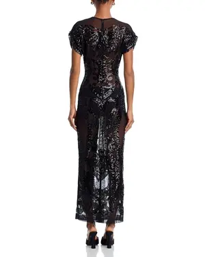 Norma Kamali Cap Sleeve Long Dress