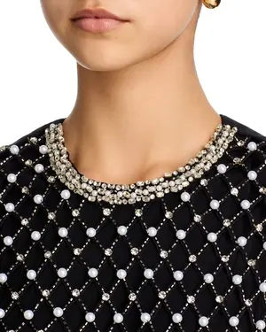 Alice + Olivia Amal Embellished Boxy Tank