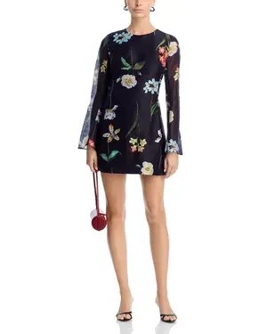 LEO LIN Suzanne Bell Sleeved Mini Dress