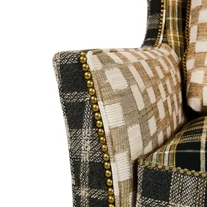 MACKENZIE-CHILDS Mad For Plaid Wing Chair