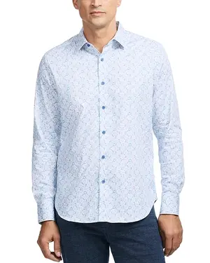 Robert Graham Bramston Cotton Blend Button Down Shirt - White