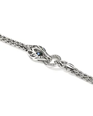 John Hardy Sterling Naga Blue Sapphire & Diamond Dragon Flex Bracelet - Silver