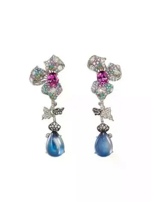 ANABELA CHAN 14k White Gold Vermeil Orchid Earrings - Blue