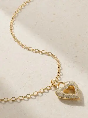 Mizuki Heart 18-karat Diamond Necklace - Gold