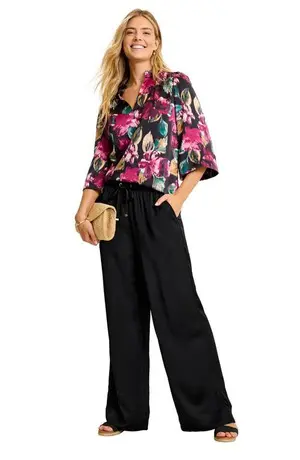 Tommy Bahama Satin Drawstring Wide Leg Pants