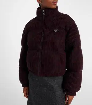 Prada Cropped Wool And Cashmere Down Jacket