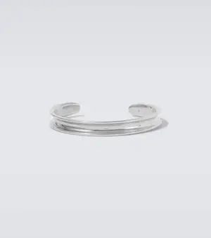 Saint Laurent Groove Cuff Bracelet - Silver
