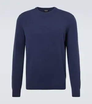 Zegna Cashmere Crewneck Sweater - Blue