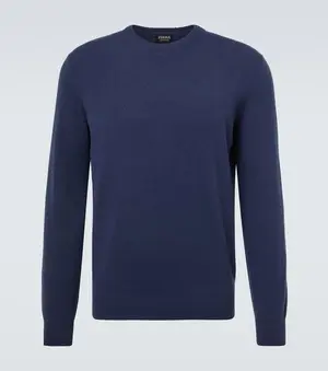 Zegna Cashmere V-neck Sweater - Blue