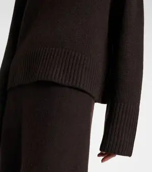 LISA YANG Fleur Cashmere Turtleneck Sweater - Brown