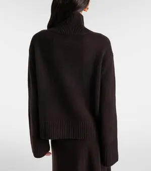 LISA YANG Fleur Cashmere Turtleneck Sweater - Brown