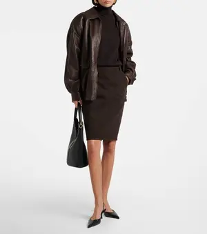 Saint Laurent Misty 55 Leather Slingback Pumps - Black